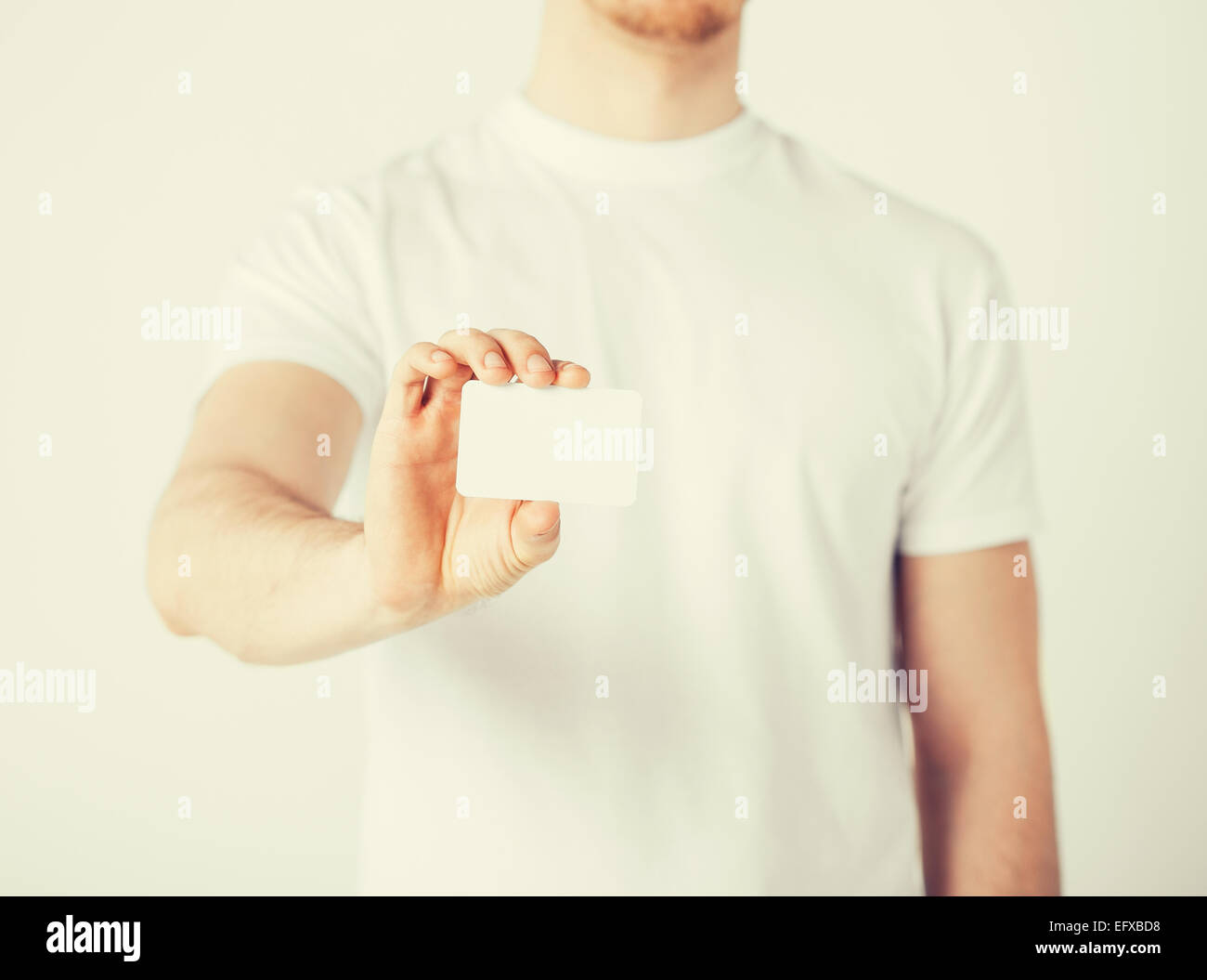 man hand with blank paper Stock Photo - Alamy
