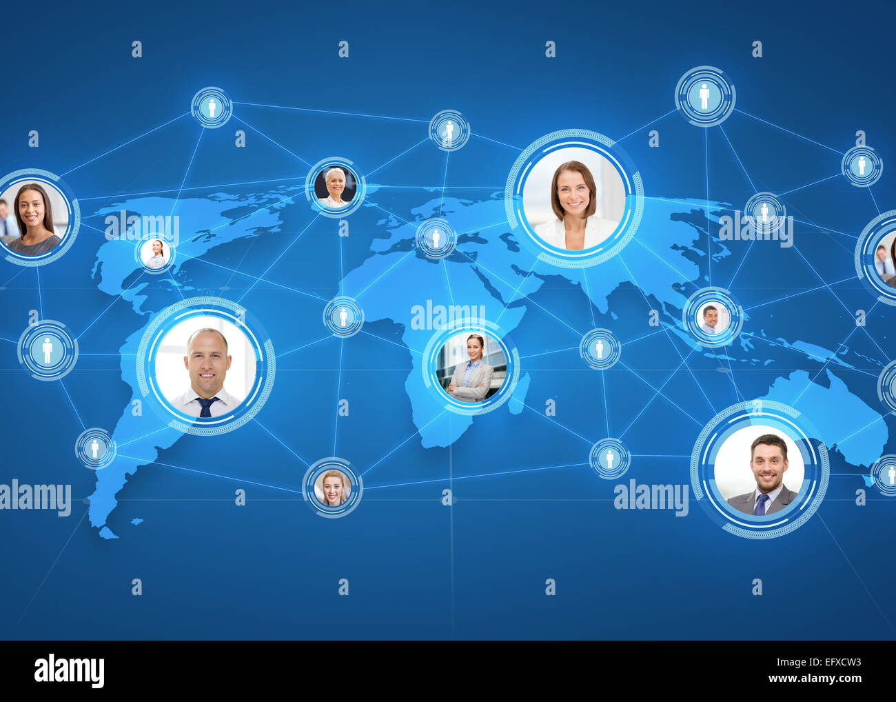 pictures of businesspeople over world map Stock Photo - Alamy