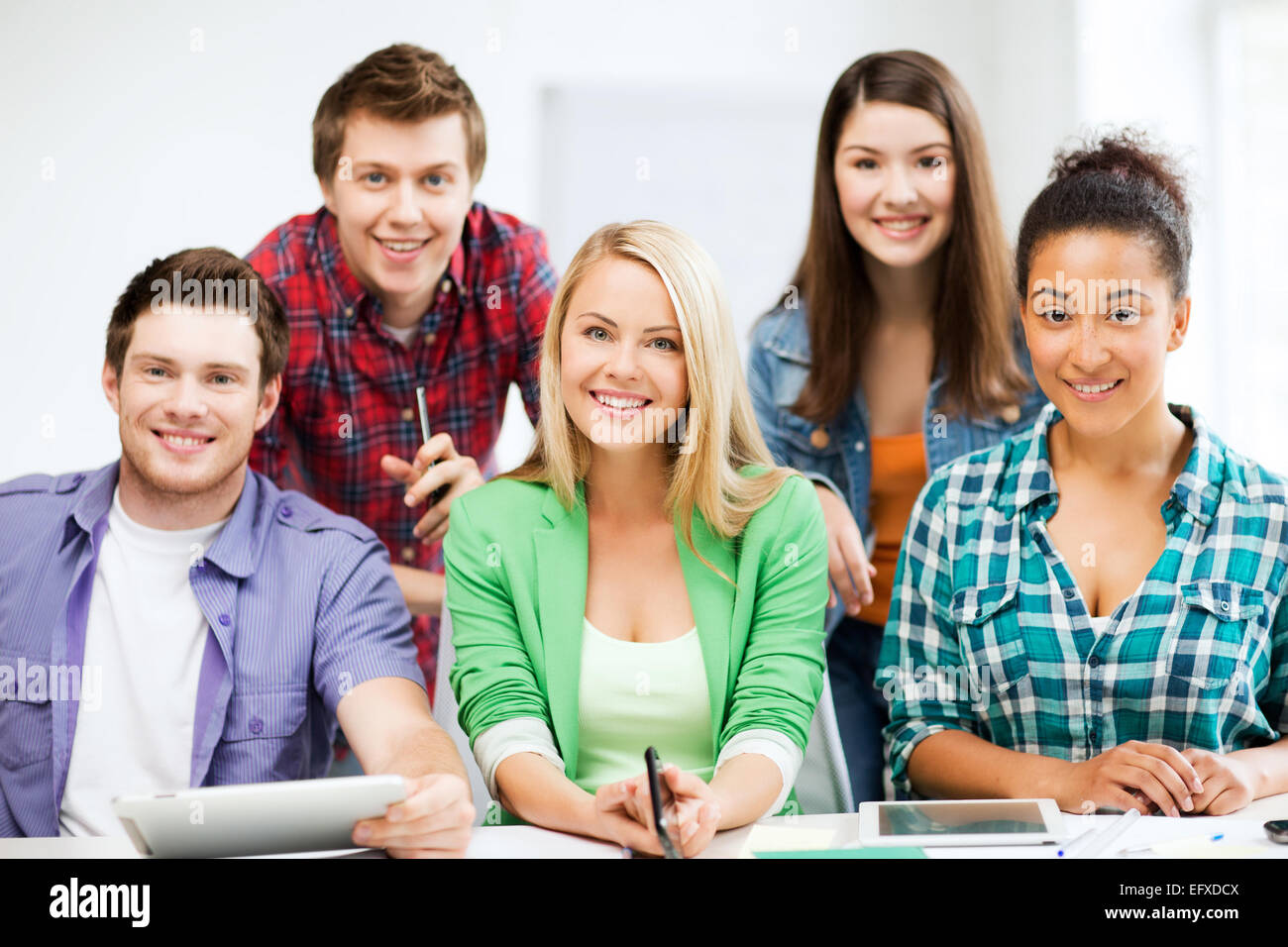 group of students at school Stock Photo - Alamy