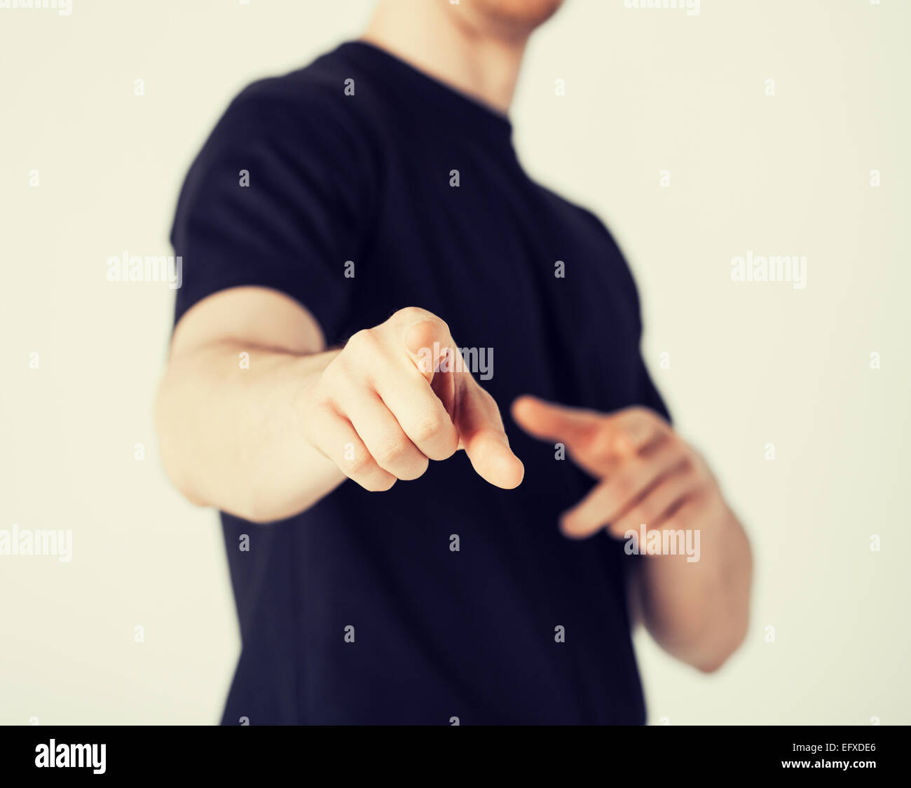 man pointing his finger at you Stock Photo - Alamy