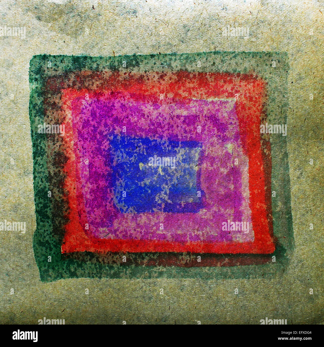 watercolor square, blue, red abstract background paint color blo Stock ...