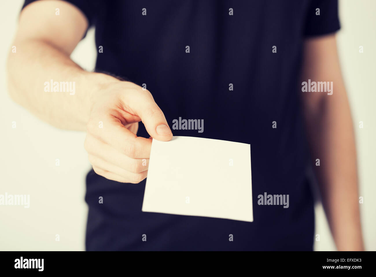 man hand with blank paper Stock Photo - Alamy