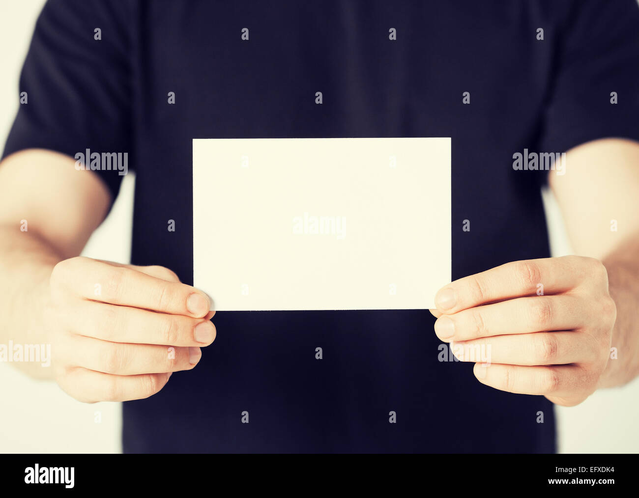 man hand with blank paper Stock Photo - Alamy