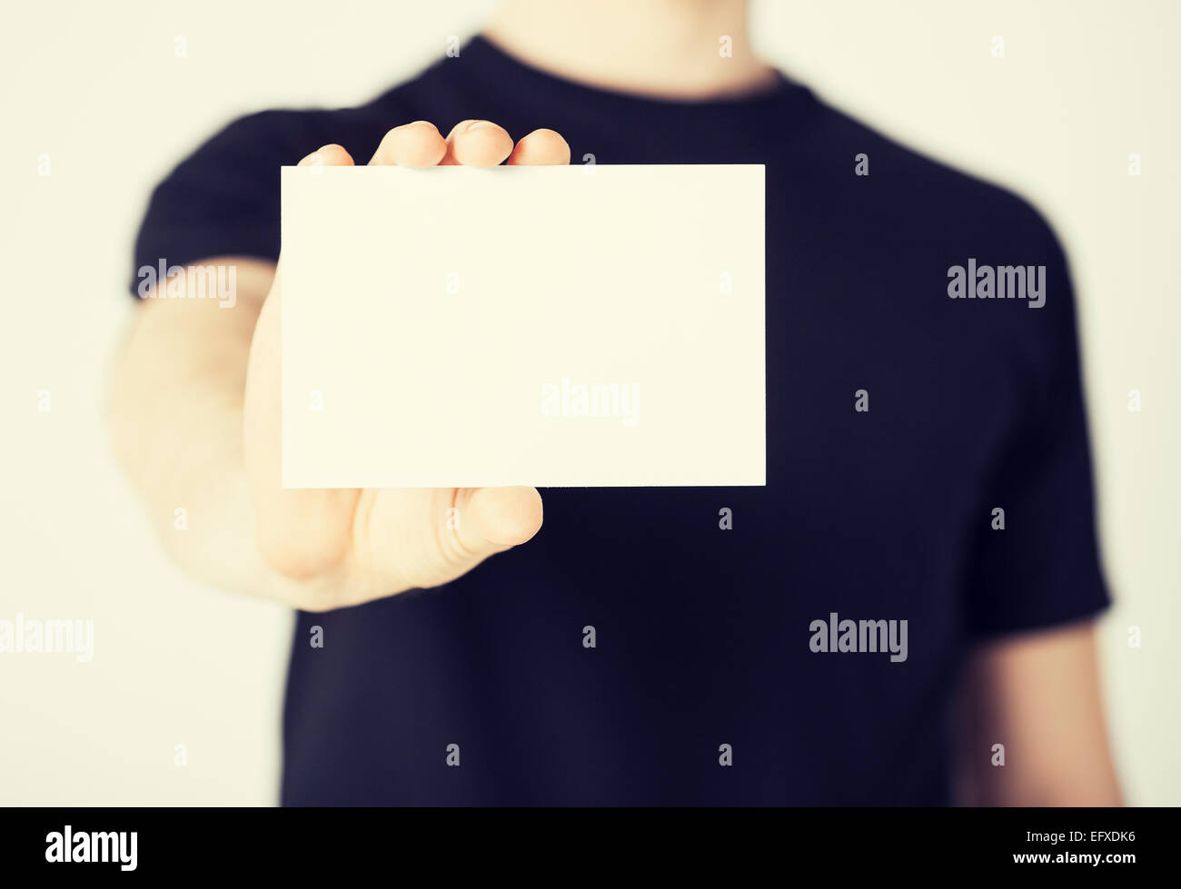 man hand with blank paper Stock Photo - Alamy