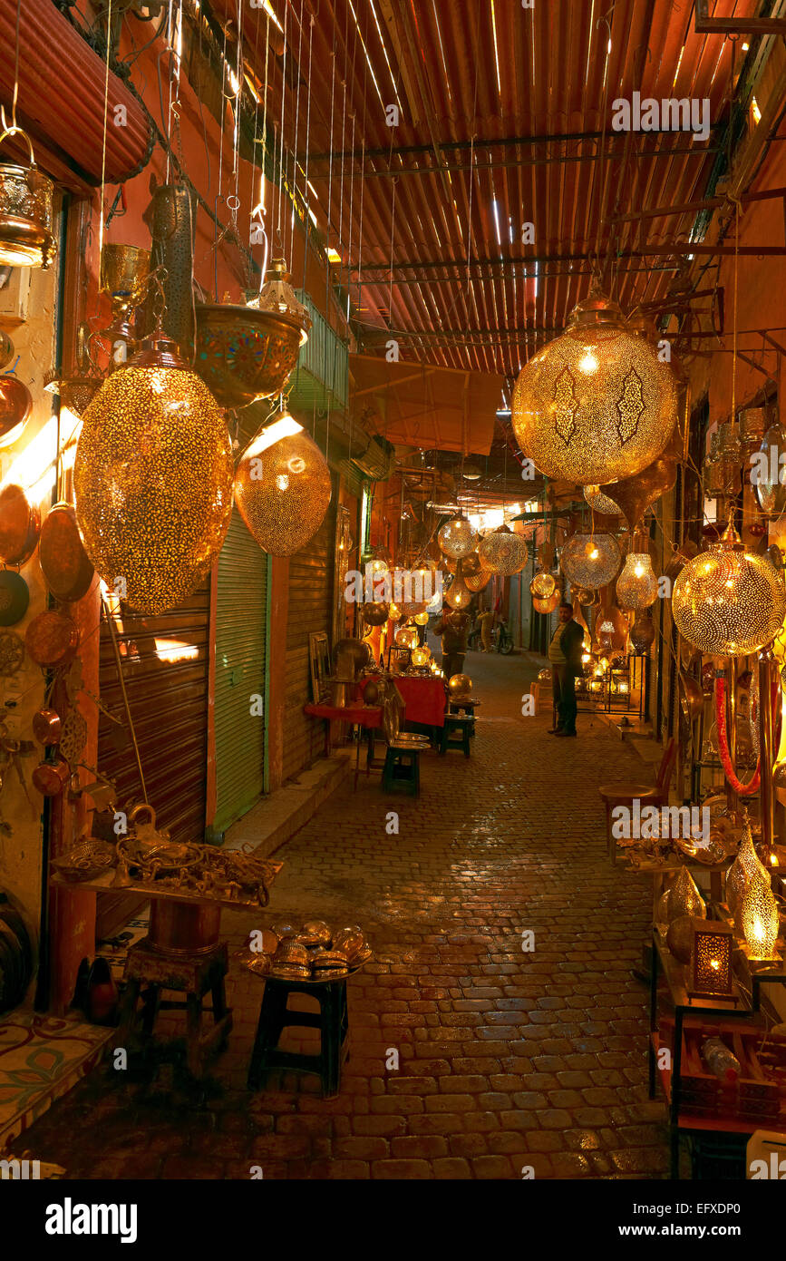 Lanterns, Medina, Marrakech, Souk, UNESCO World Heritage Site, Morocco ...