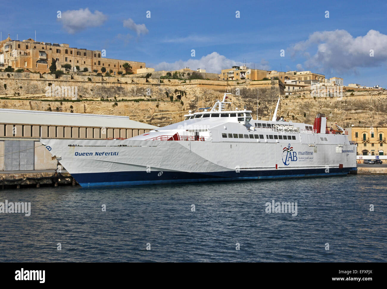 Queen Nefertiti, operated by AB Maritime, moored in Grand Harbour ...