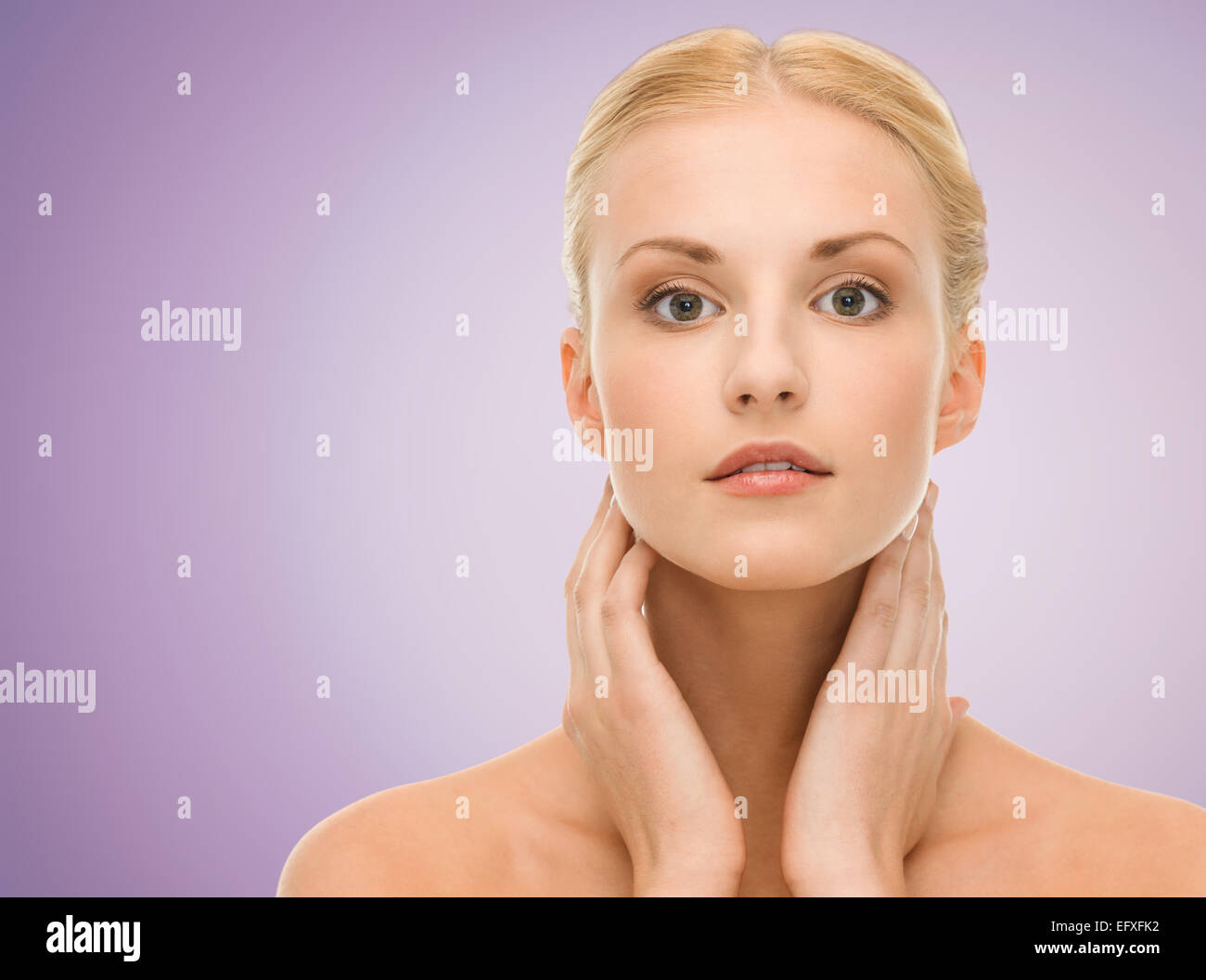beautiful young woman with bare shoulders Stock Photo - Alamy
