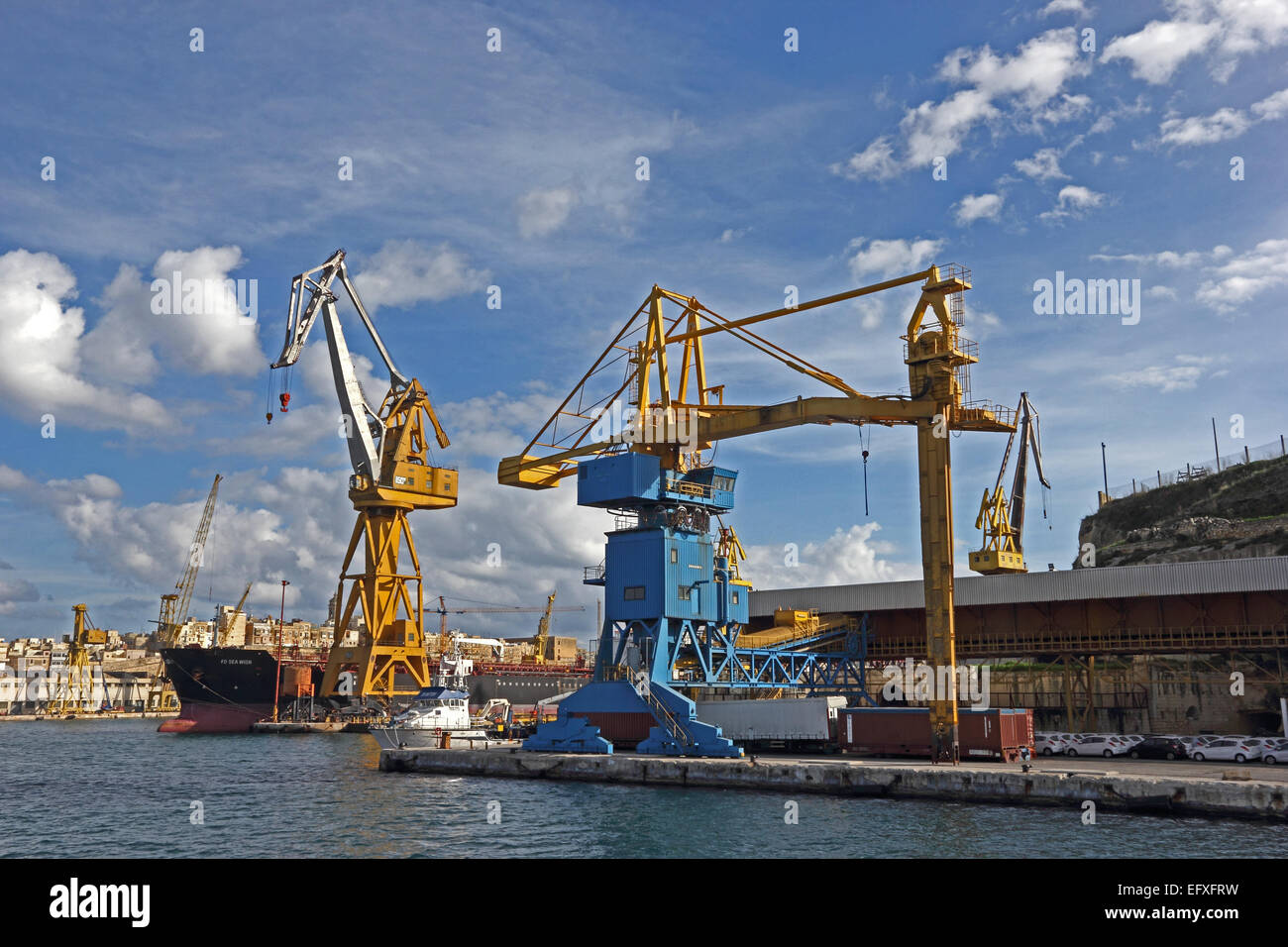 Shipyards and docks, Grand Harbour, Valletta, Malta Stock Photo - Alamy