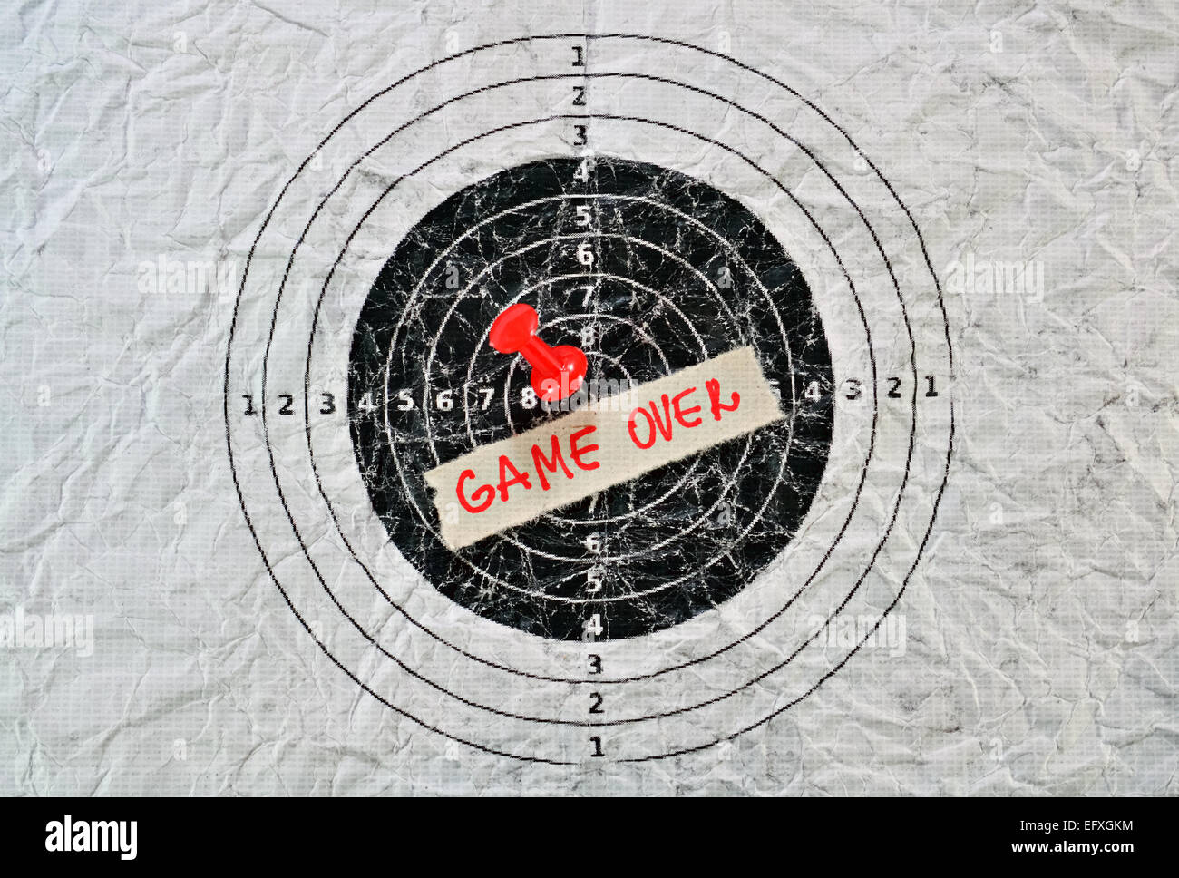 Words Game Over written in red on crumpled paper Stock Photo - Alamy