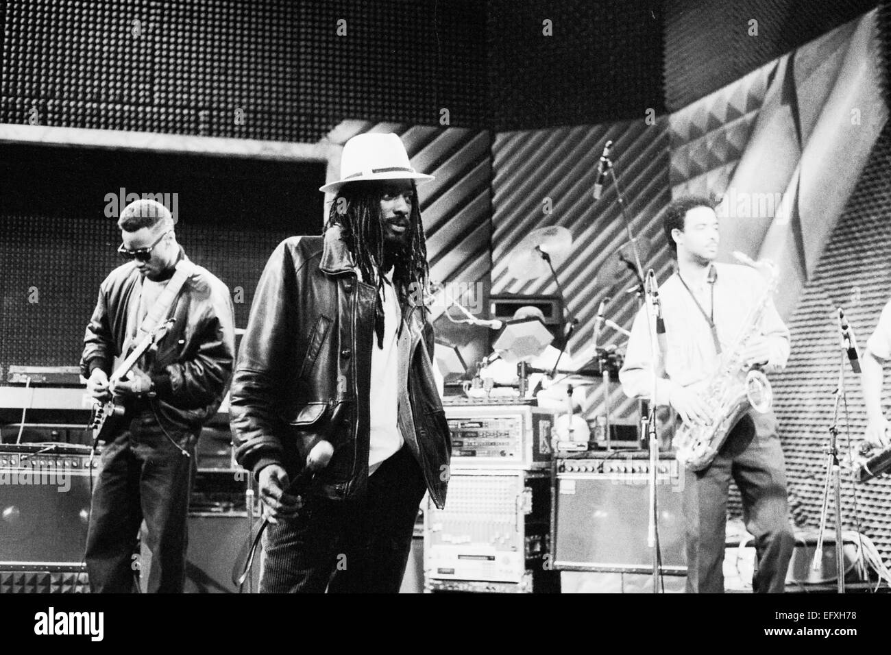 British reggae band Aswaad appearing on Italian Television in 1987 ...