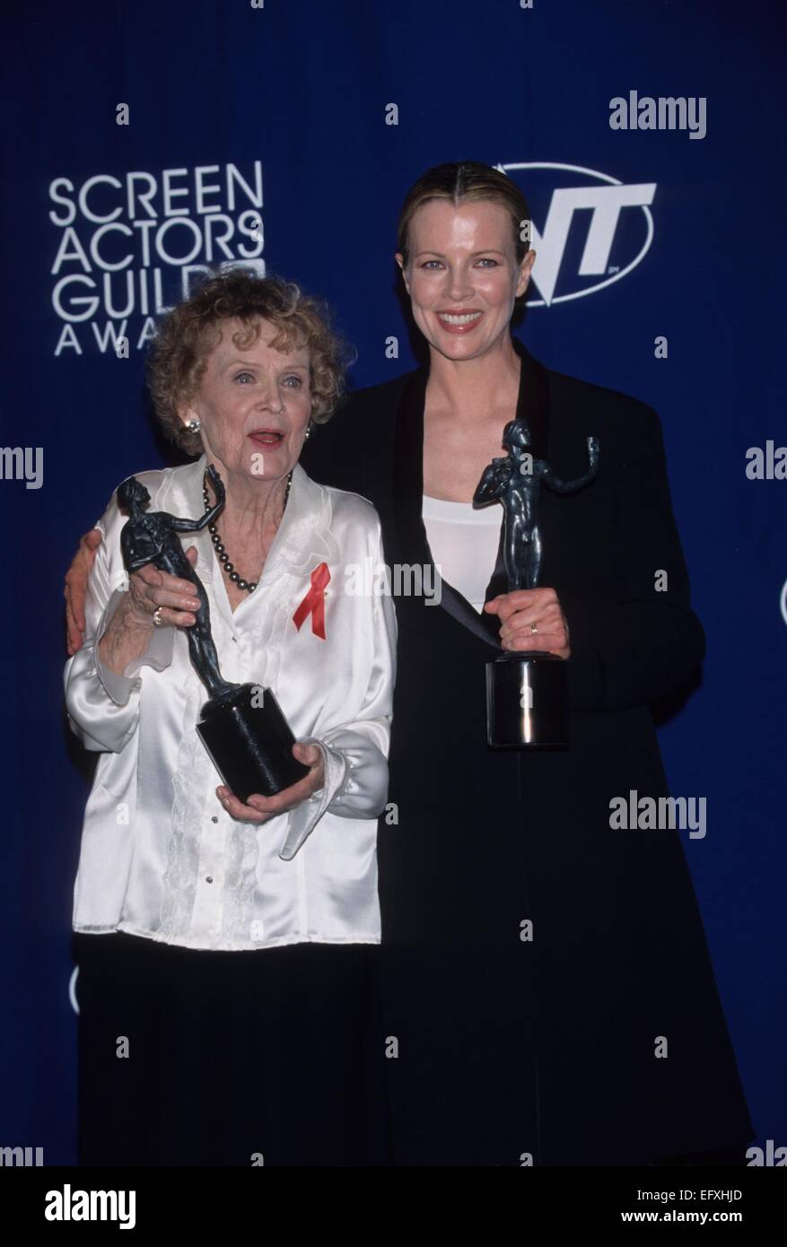 GLORIA STUART with Kim Basinger at 4th annual Screen Actors Guild Awards in Los Angeles 1998 ...