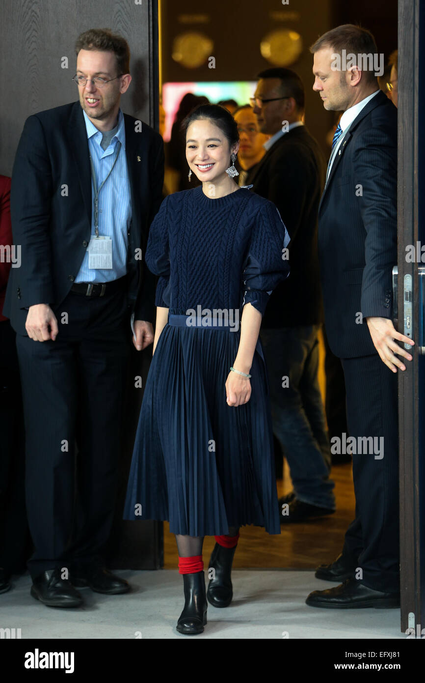 Berlin, Germany. 11th Feb, 2015. Zhou Yun arrives for a photocall to ...