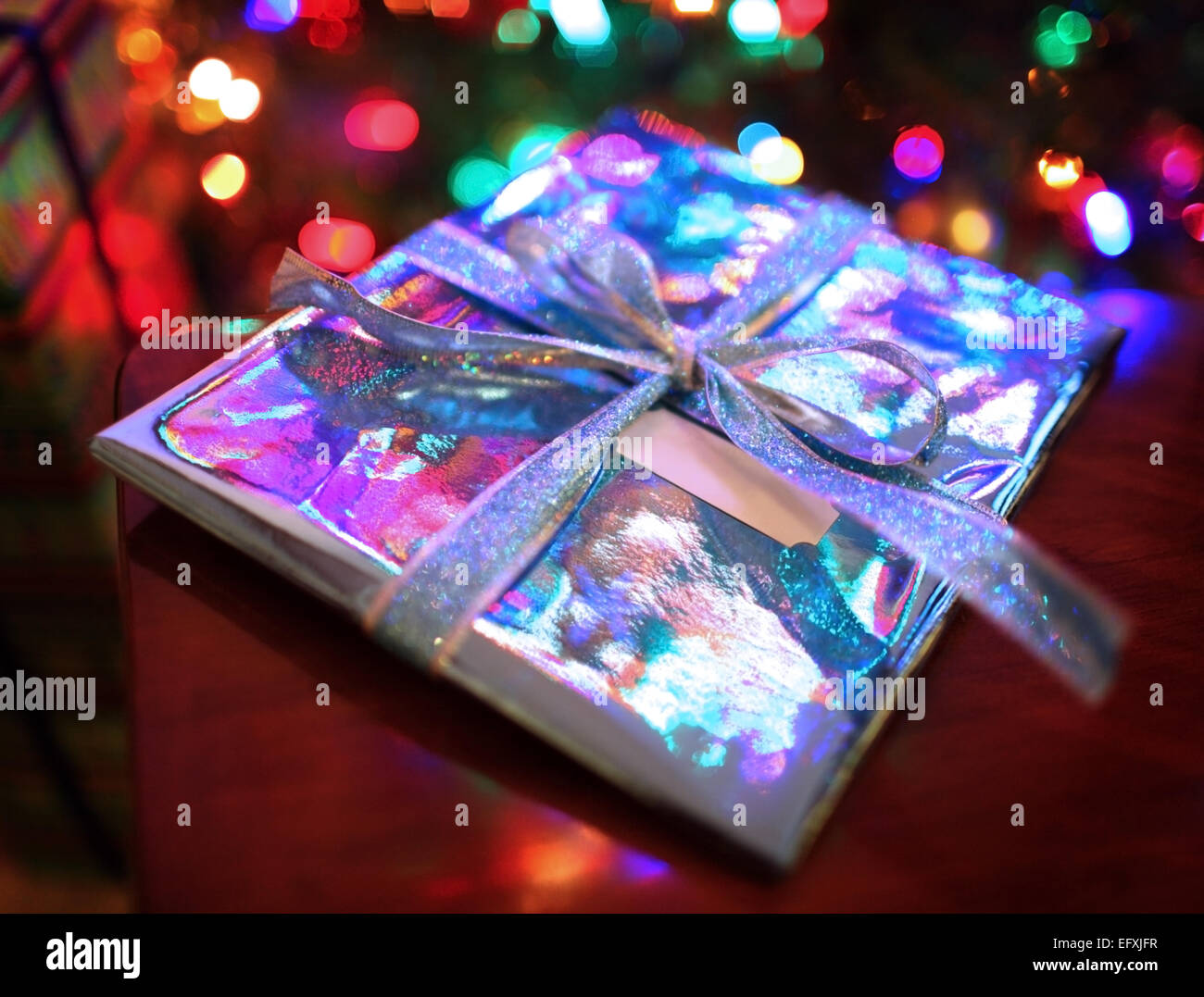 Shiny Christmas Gift Stock Photo - Alamy