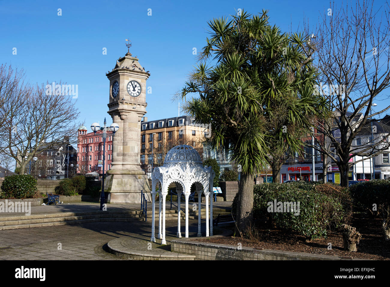 the Mc Kee clock and sunken gardens Bangor Northern Ireland Stock Photo ...