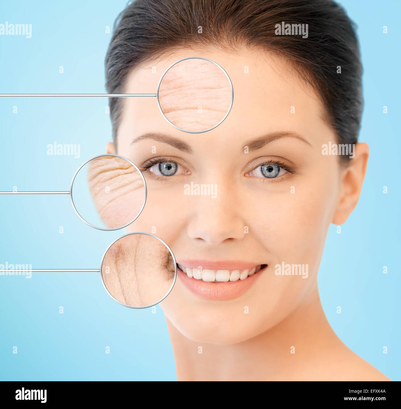 Beautiful woman face zoom wrinkles hi-res stock photography and images ...