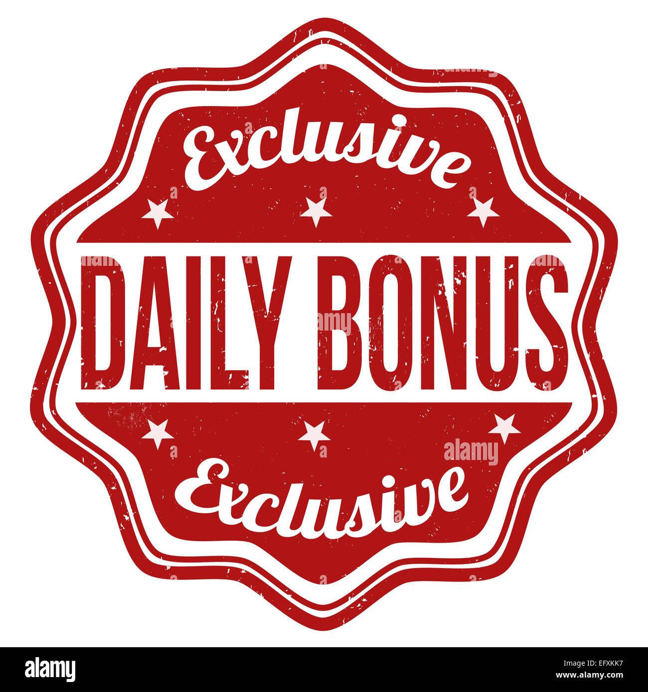 Daily bonus grunge rubber stamp on white background Stock Photo - Alamy