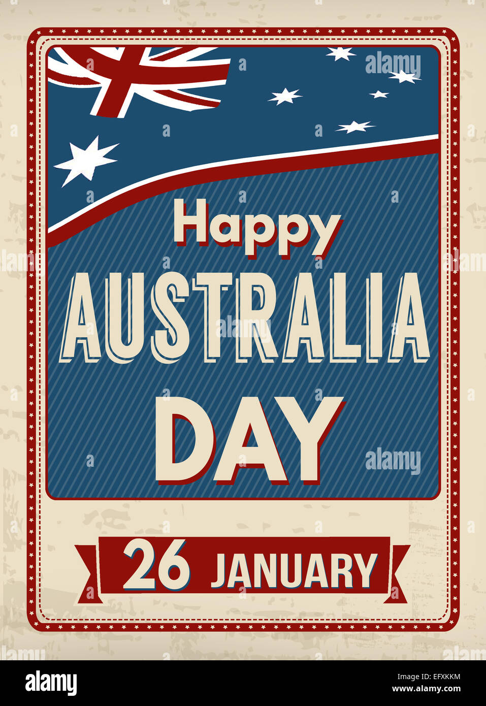 Australia day poster in vintage style Stock Photo - Alamy