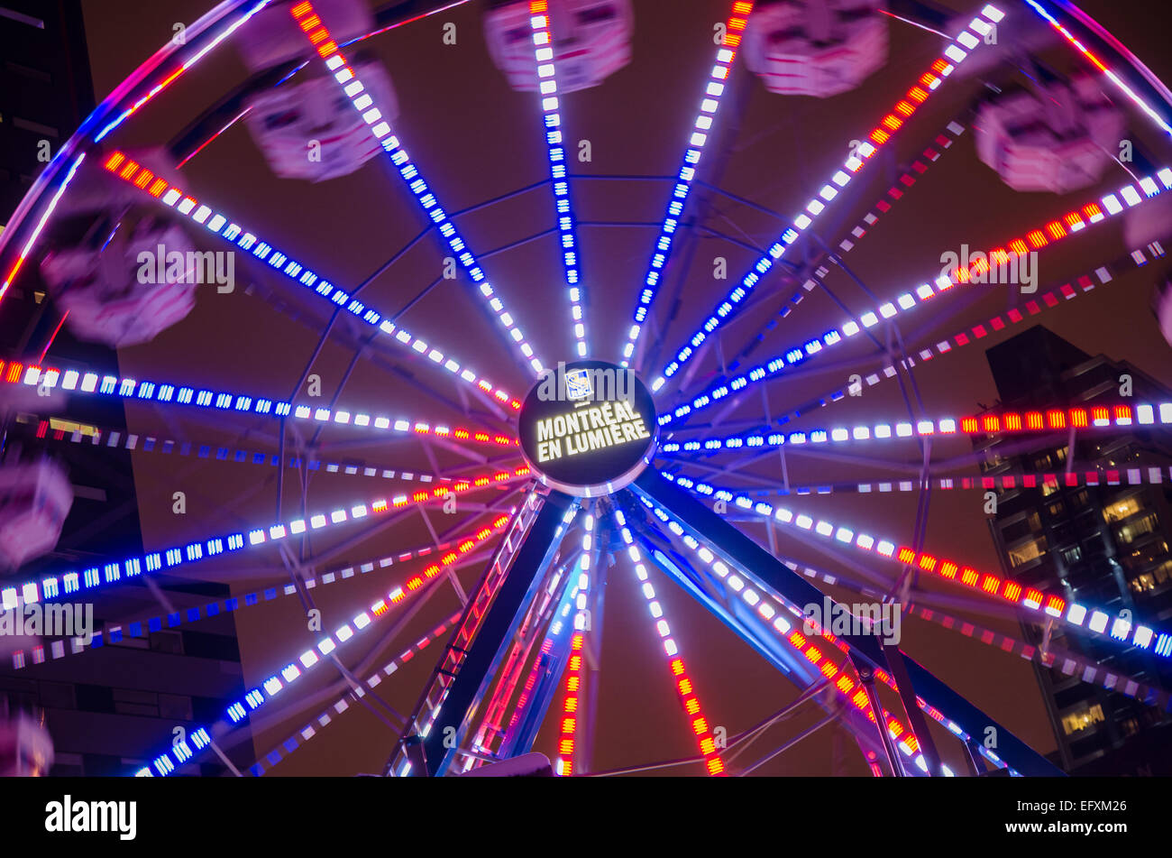 Ferris Wheel during Montreal en Lumière Festival, in 2012 Stock Photo ...