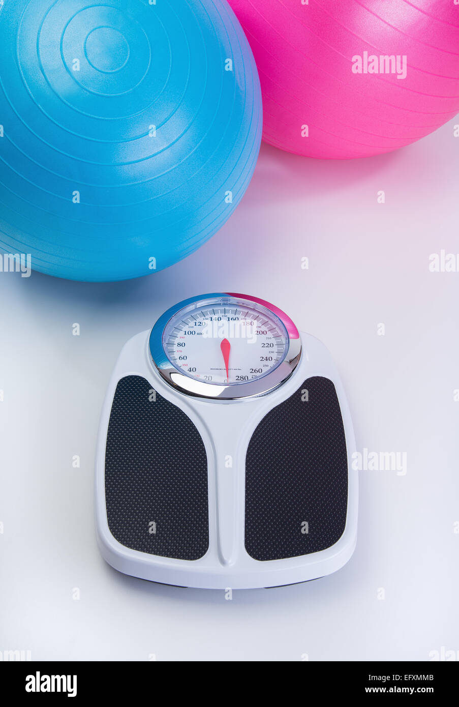 Weight scale and fitness workout gear Stock Photo - Alamy