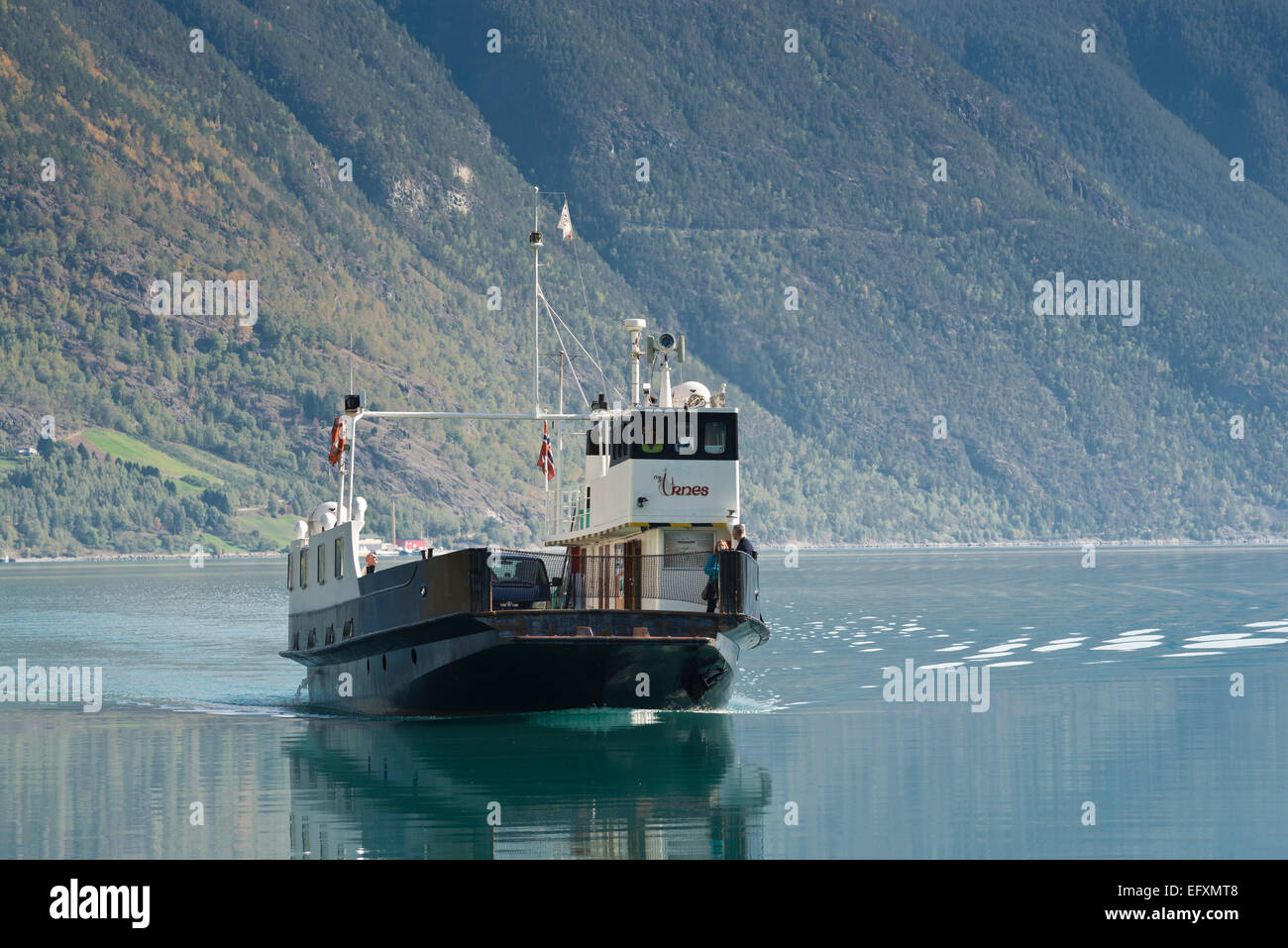 Ferry Solvorn to Urnes, the oldest norwegian stave church, crossing the ...