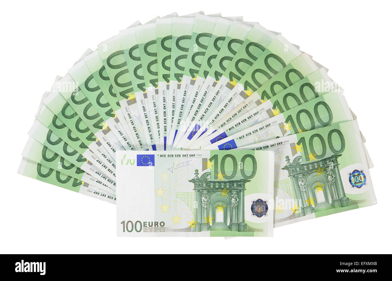 Several hundred-Euro banknotes isolated on white Stock Photo - Alamy