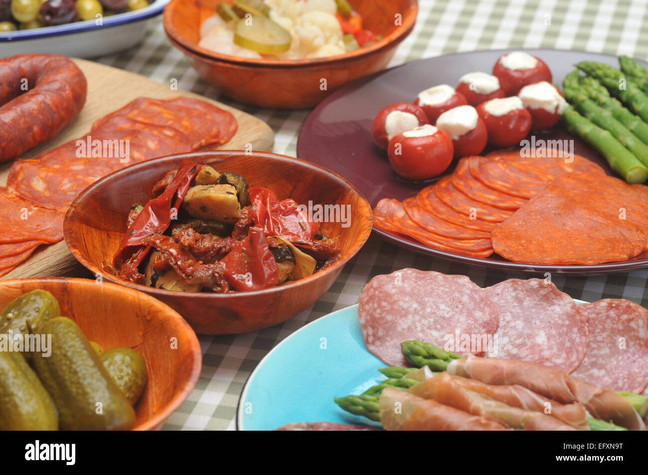 A selection of produce from a delicatessen, featuring many of the ...