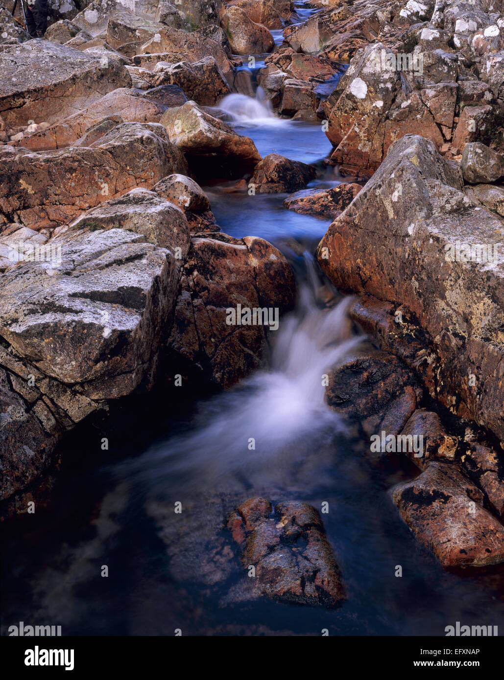 Cascade of waterfalls on the River Coupall, Rannoch Moor, Glencoe ...