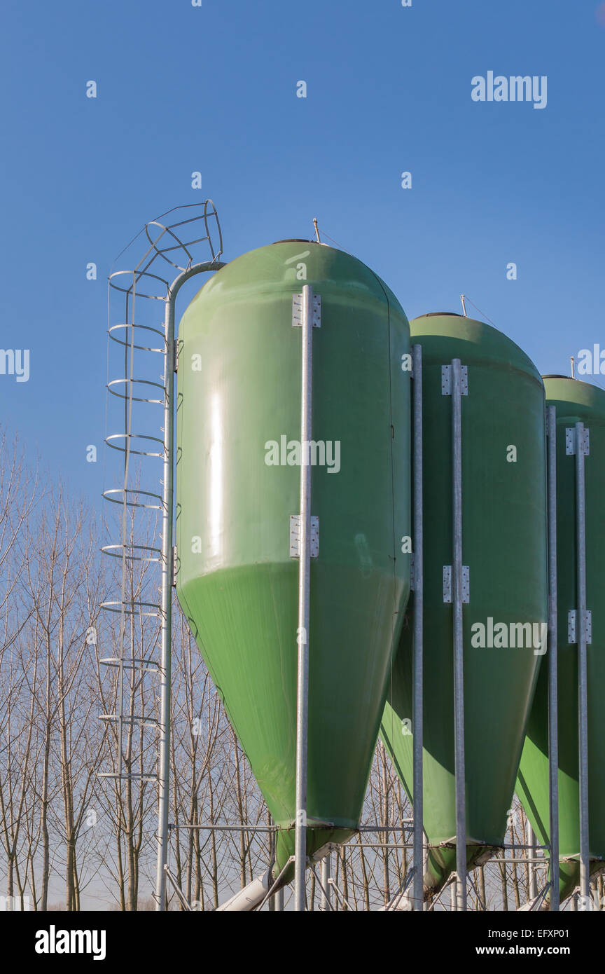 agricultural silos for the storage of feed Stock Photo - Alamy