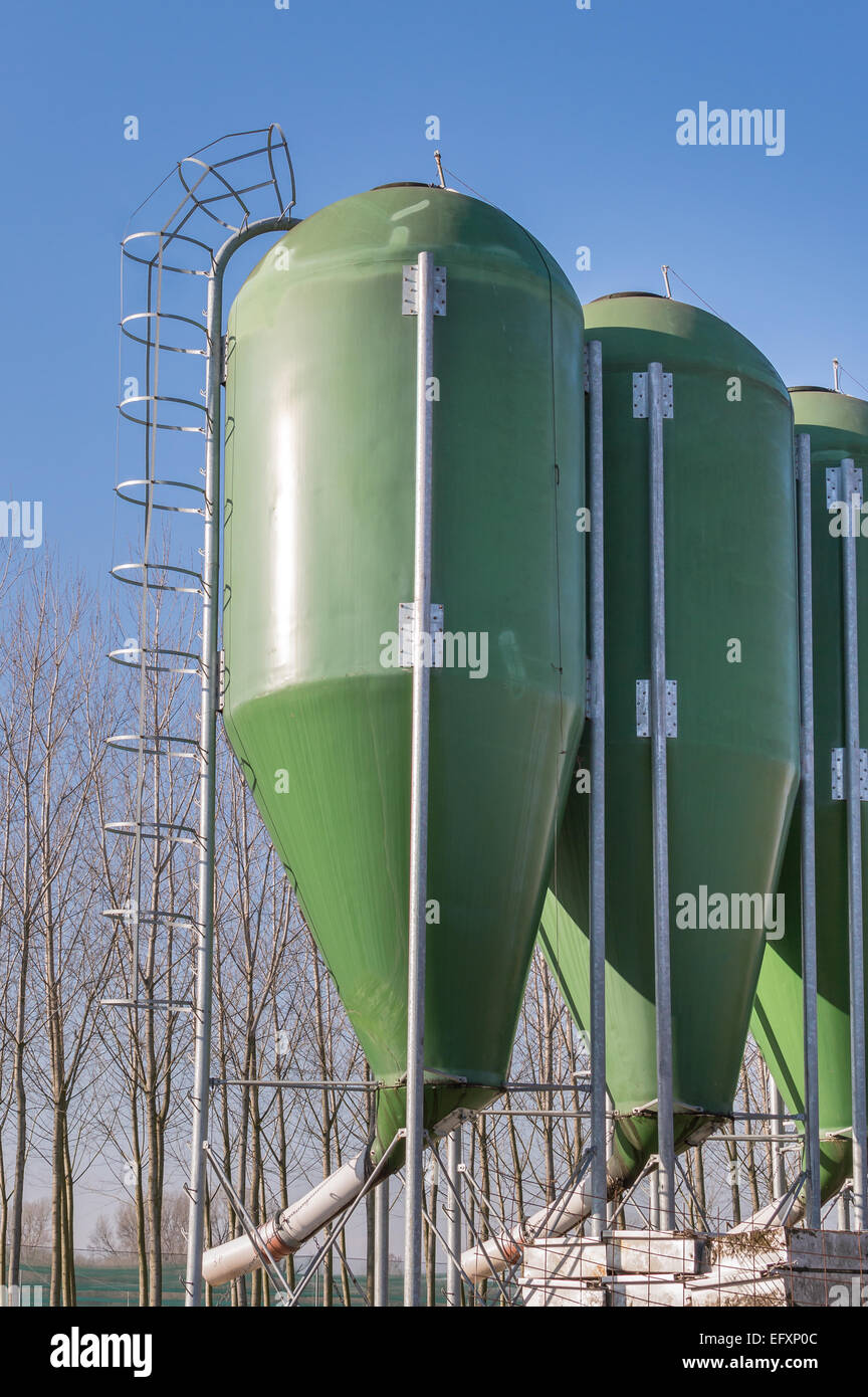 agricultural silos for the storage of feed Stock Photo - Alamy
