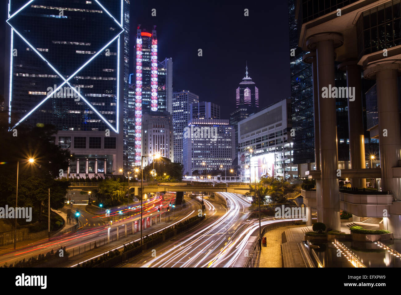 Night view from Hong Kong Central Stock Photo - Alamy