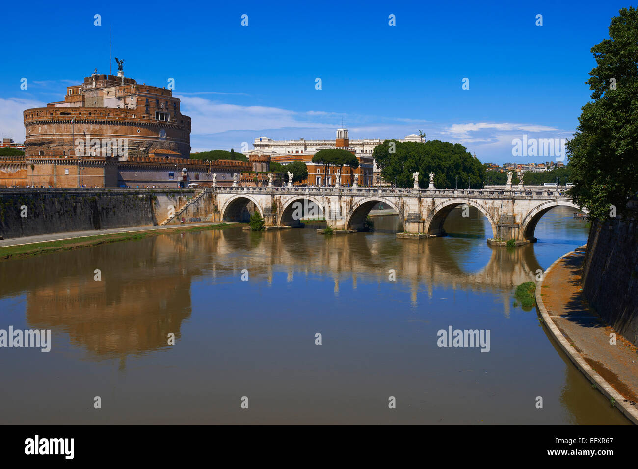 Sant Angelo Castle, Sant Angelo Bridge, River Tiber, Sant Angelo Castel, Mausoleum of Hadrian ...