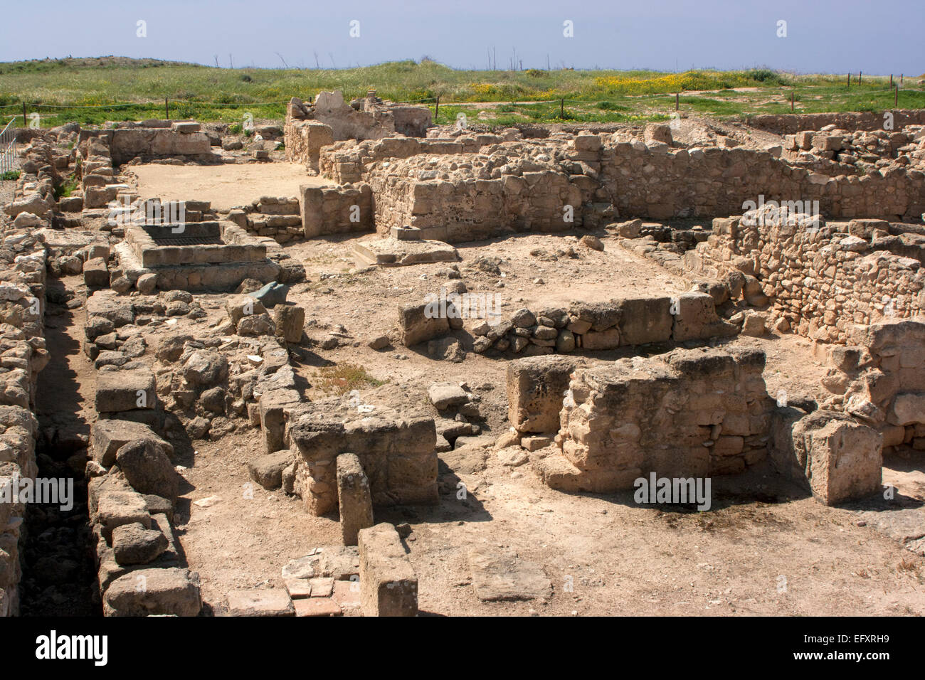 Ancient Roman ruins at Paphos Archaeological Site, Cyprus Stock Photo ...