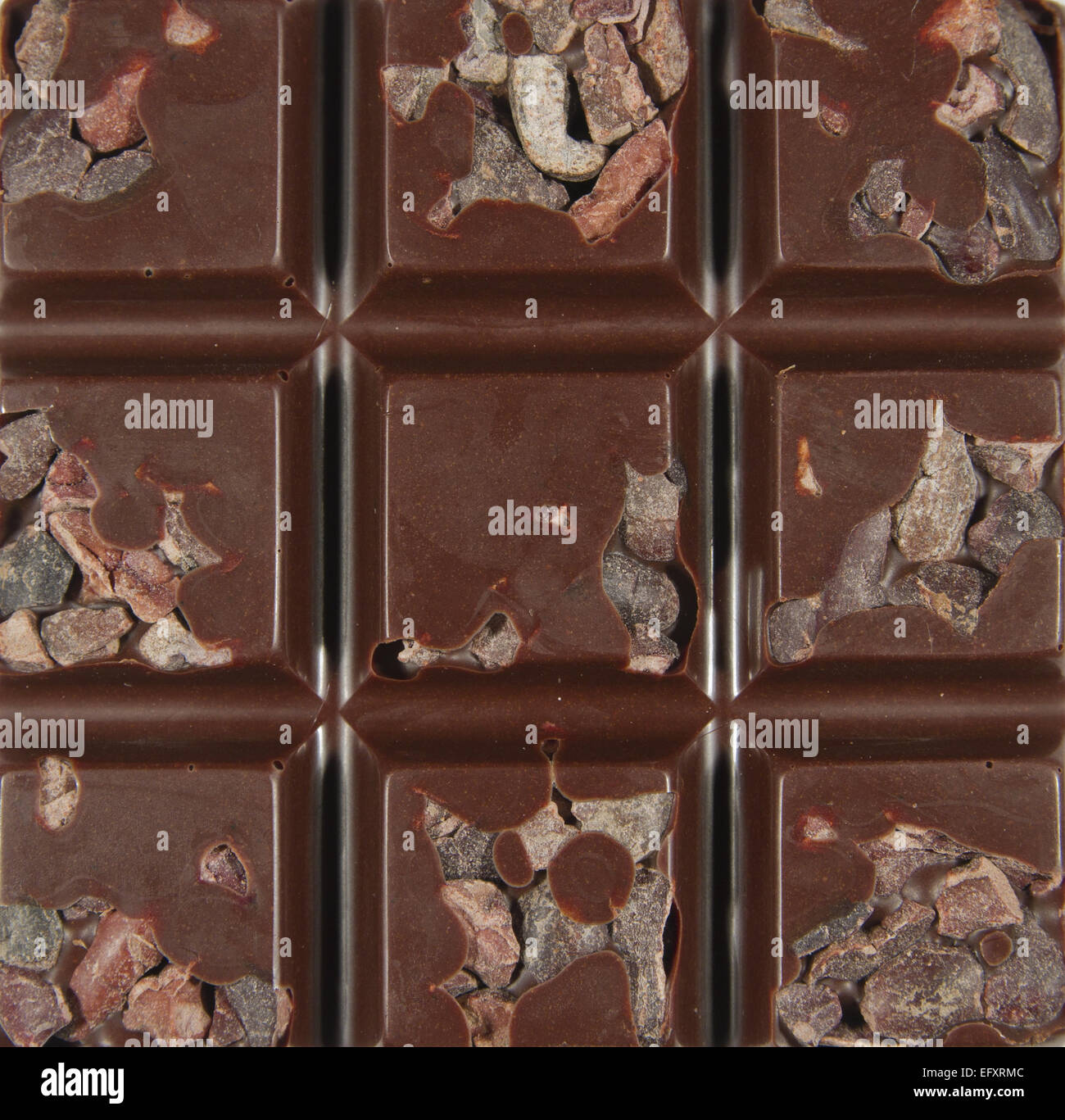 Side view of organic raw chocolate. Isolated on white. Clipping path ...