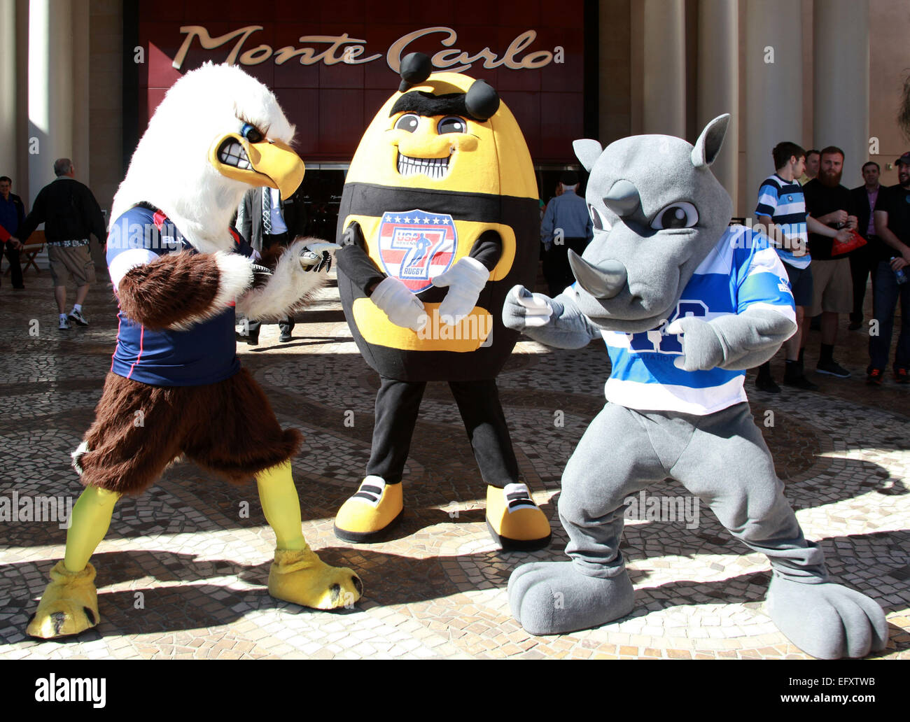 Las Vegas, Nevada, USA. 11th Feb, 2015. USA Sevens Rugby mascots Rookie ...