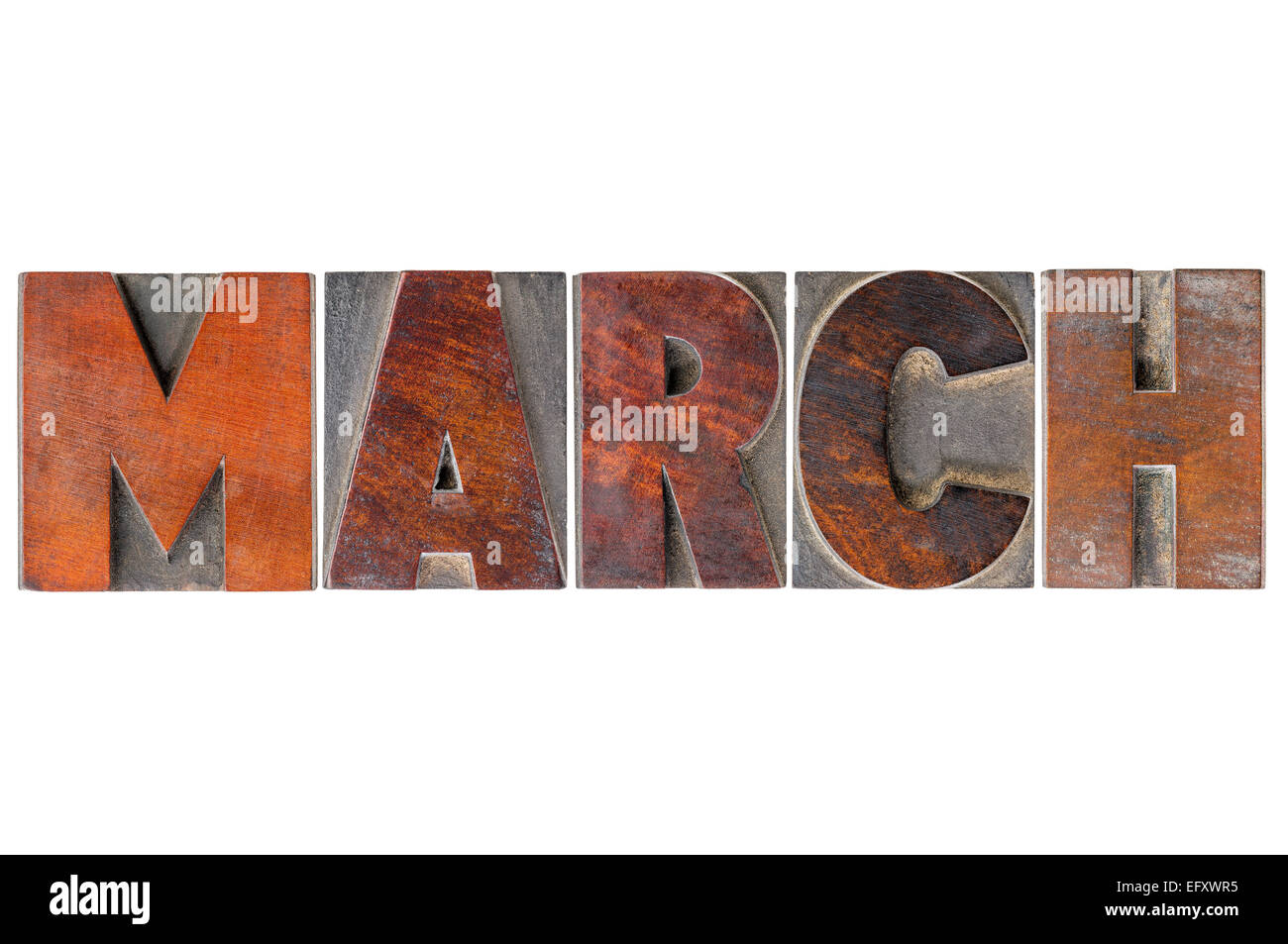 Vintage white wood calendar march hi-res stock photography and images ...