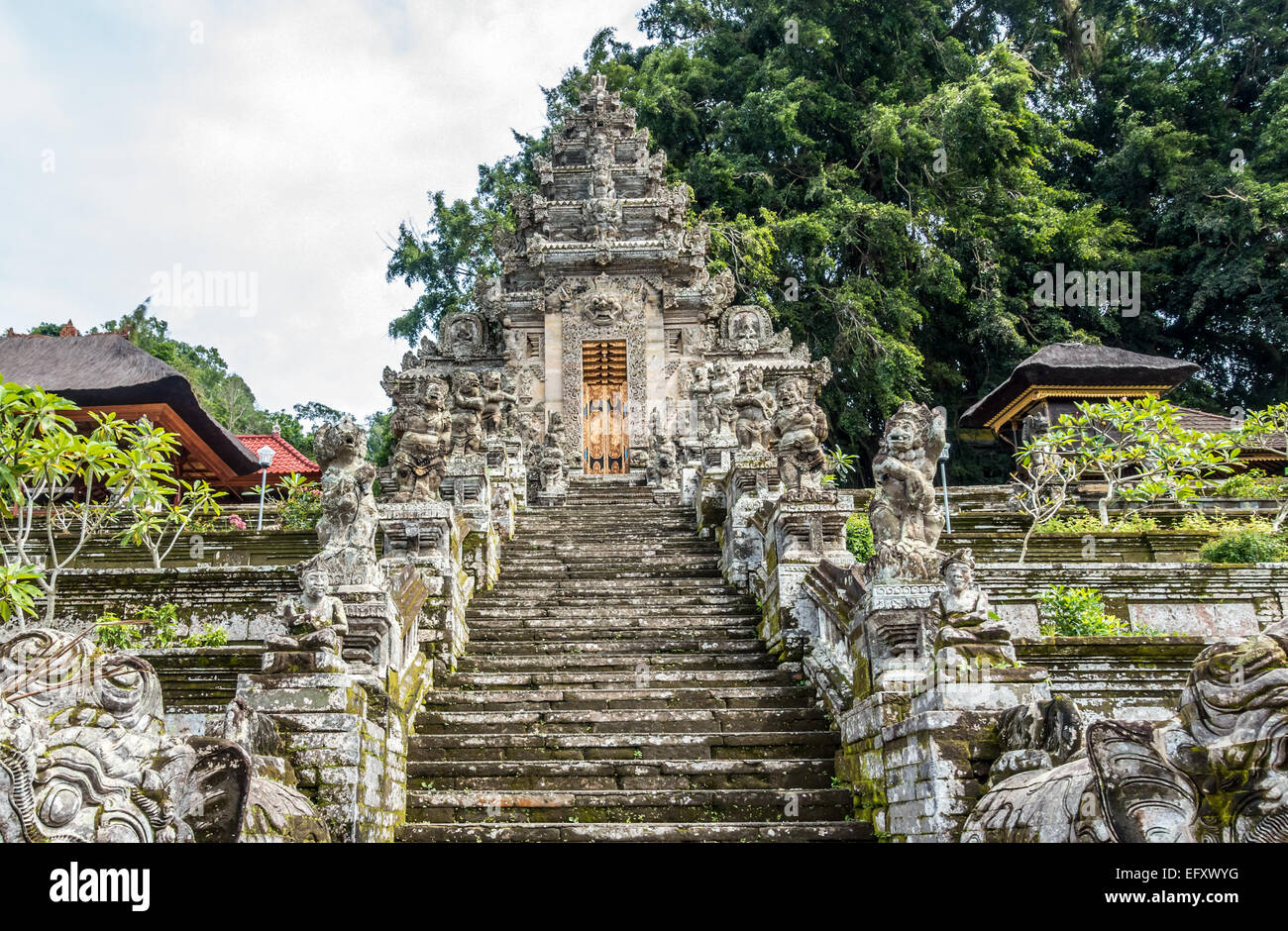 Stairway steps to front entrance to the Hindu Temple Pura Kehen Bangli ...