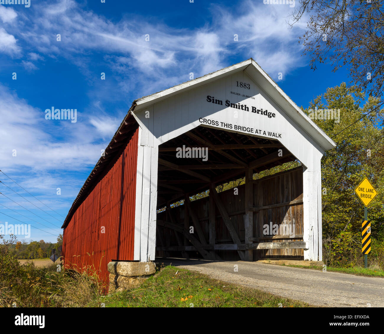 Parke County, Indiana: Sims Smith covered bridge (1883) on Leatherwood ...