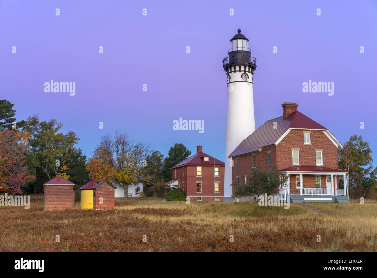 Pictured Rocks National Lakeshore, MI: Sunrise light on Au Sable Light ...