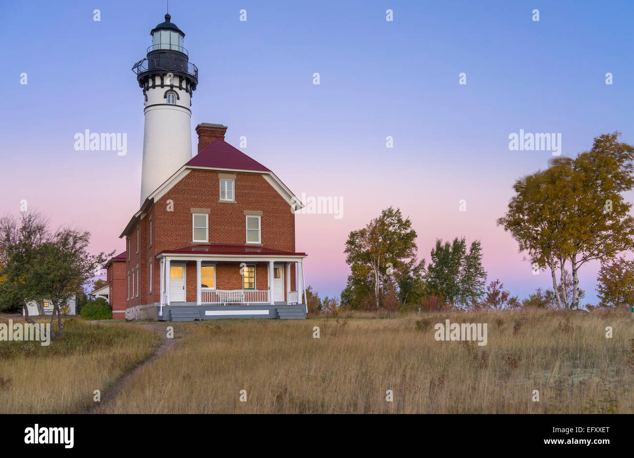 Pictured Rocks National Lakeshore, MI: Sunrise light on Au Sable Light ...
