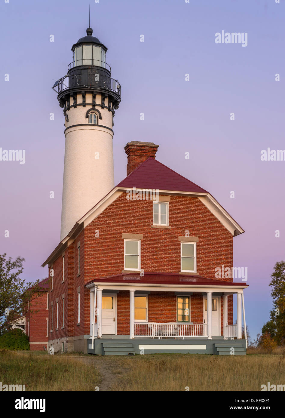 Pictured Rocks National Lakeshore, MI: Sunrise light on Au Sable Light ...