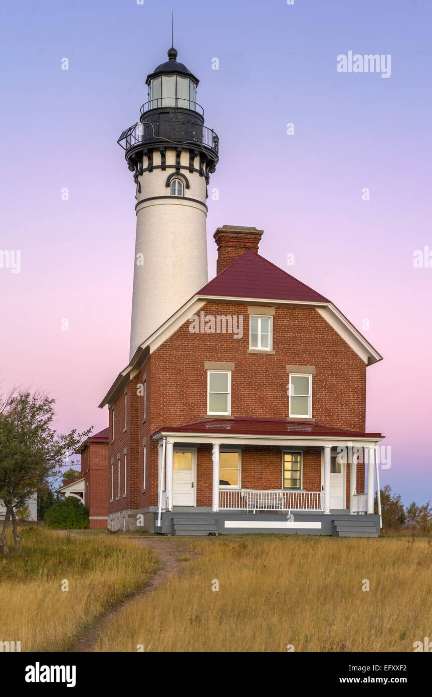 Pictured Rocks National Lakeshore, MI: Sunrise light on Au Sable Light ...