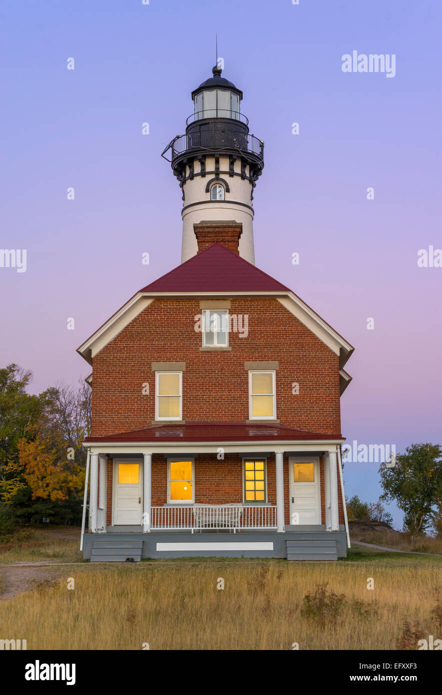 Pictured Rocks National Lakeshore, MI: Sunrise light on Au Sable Light ...