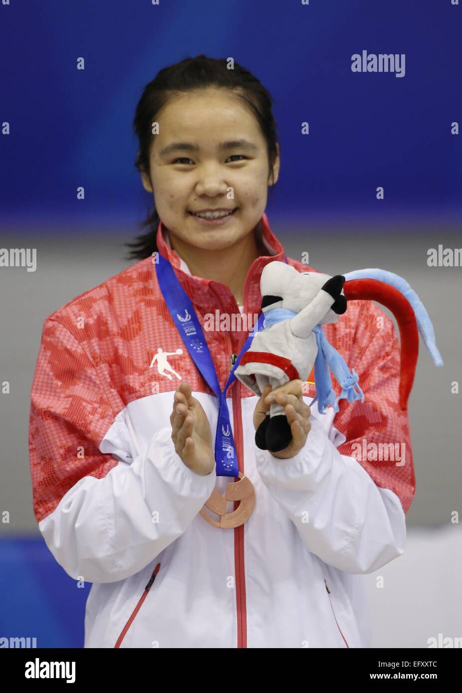 Granada, Spain. 11th Feb, 2015. China's Han Yutong attends the awarding ...