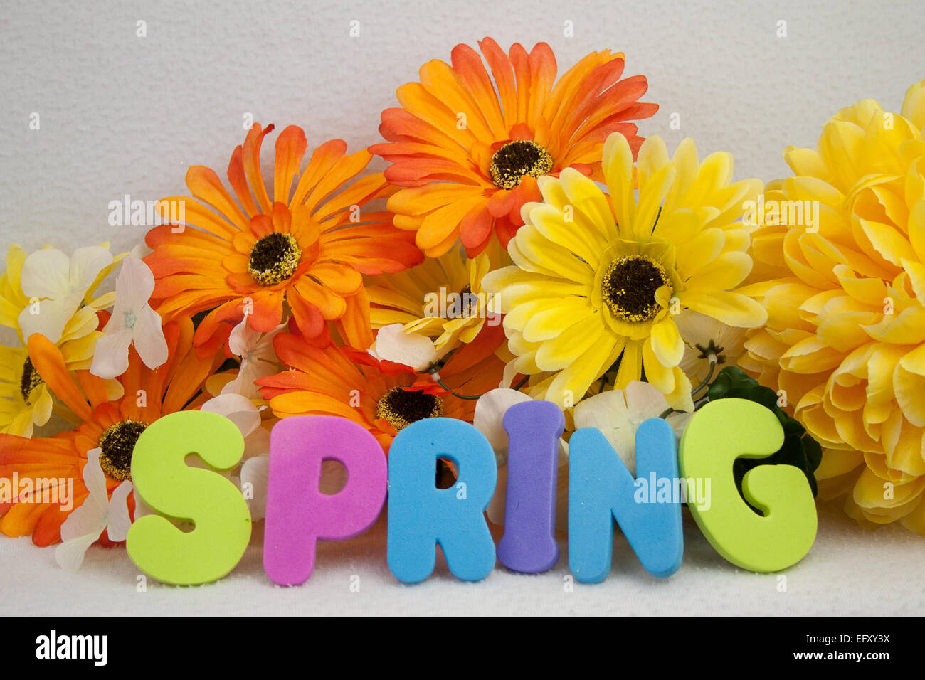 Colorful SPRING image and theme, with Spring spelled out in foam ...