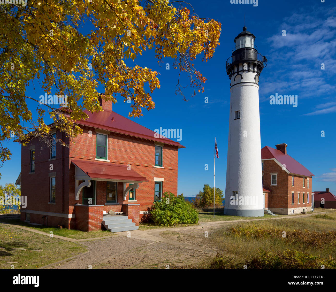 Pictured Rocks National Lakeshore, MI: Sunrise light on Au Sable Light ...