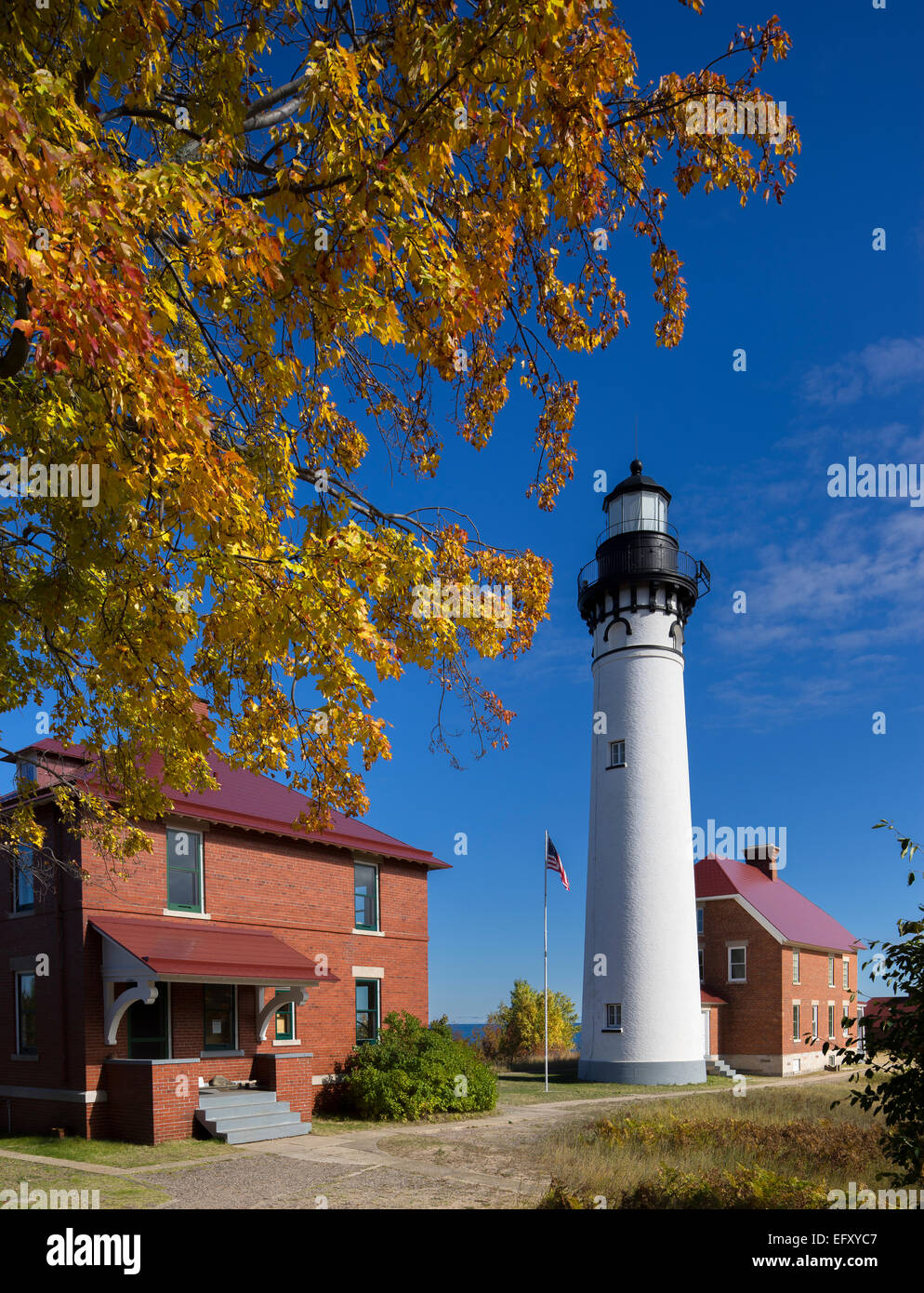 Pictured Rocks National Lakeshore, MI: Sunrise light on Au Sable Light ...