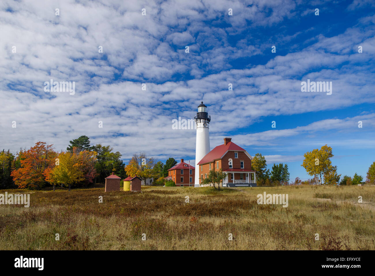Pictured Rocks National Lakeshore, MI: Sunrise light on Au Sable Light ...