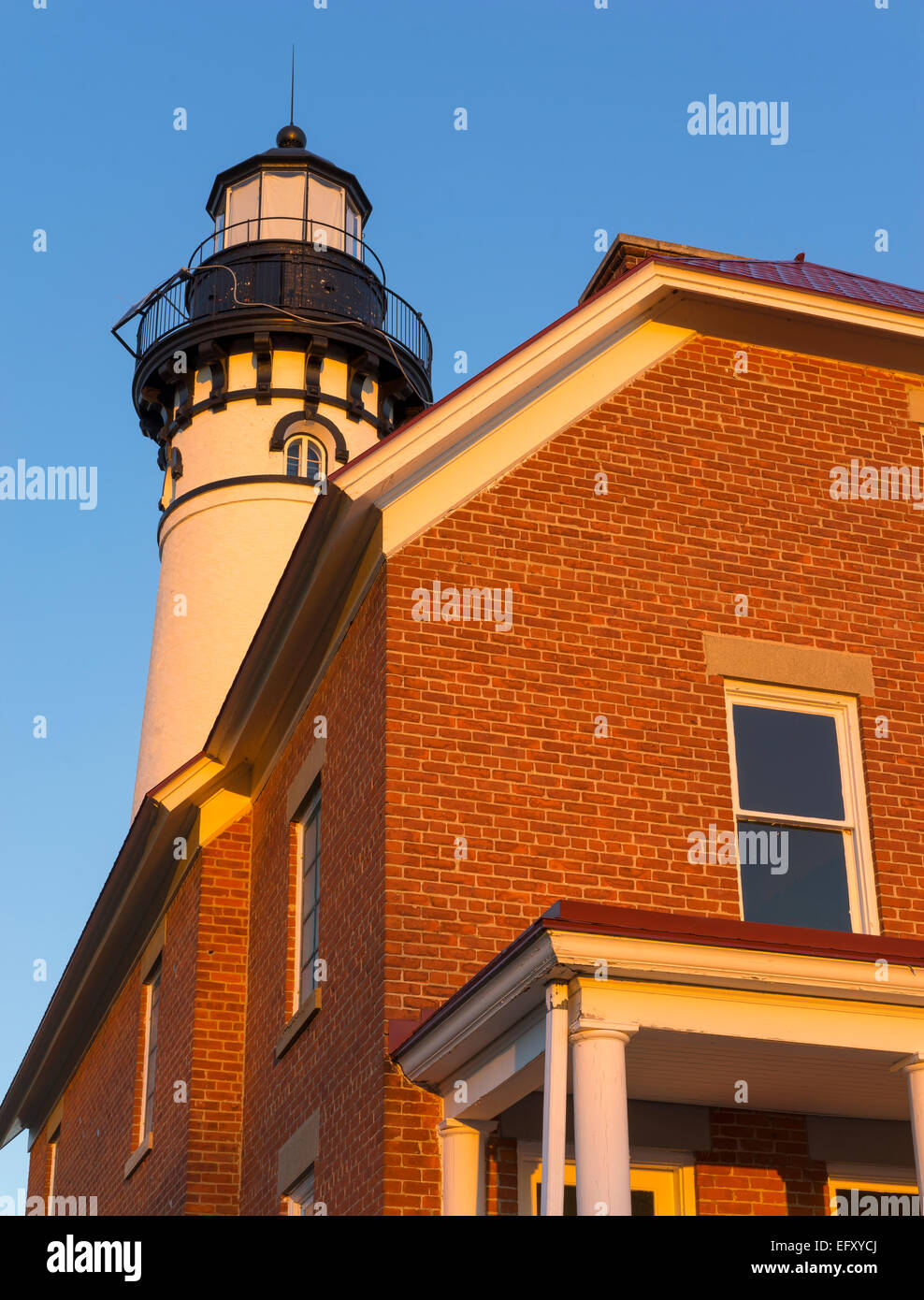 Pictured Rocks National Lakeshore, MI: Sunrise light on Au Sable Light ...