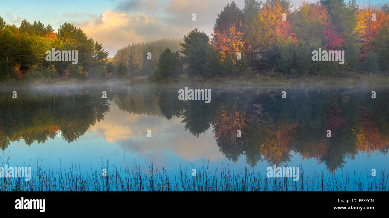 Lake Superior State Forest, Michigan: Dawn reflections on Kingston Lake ...