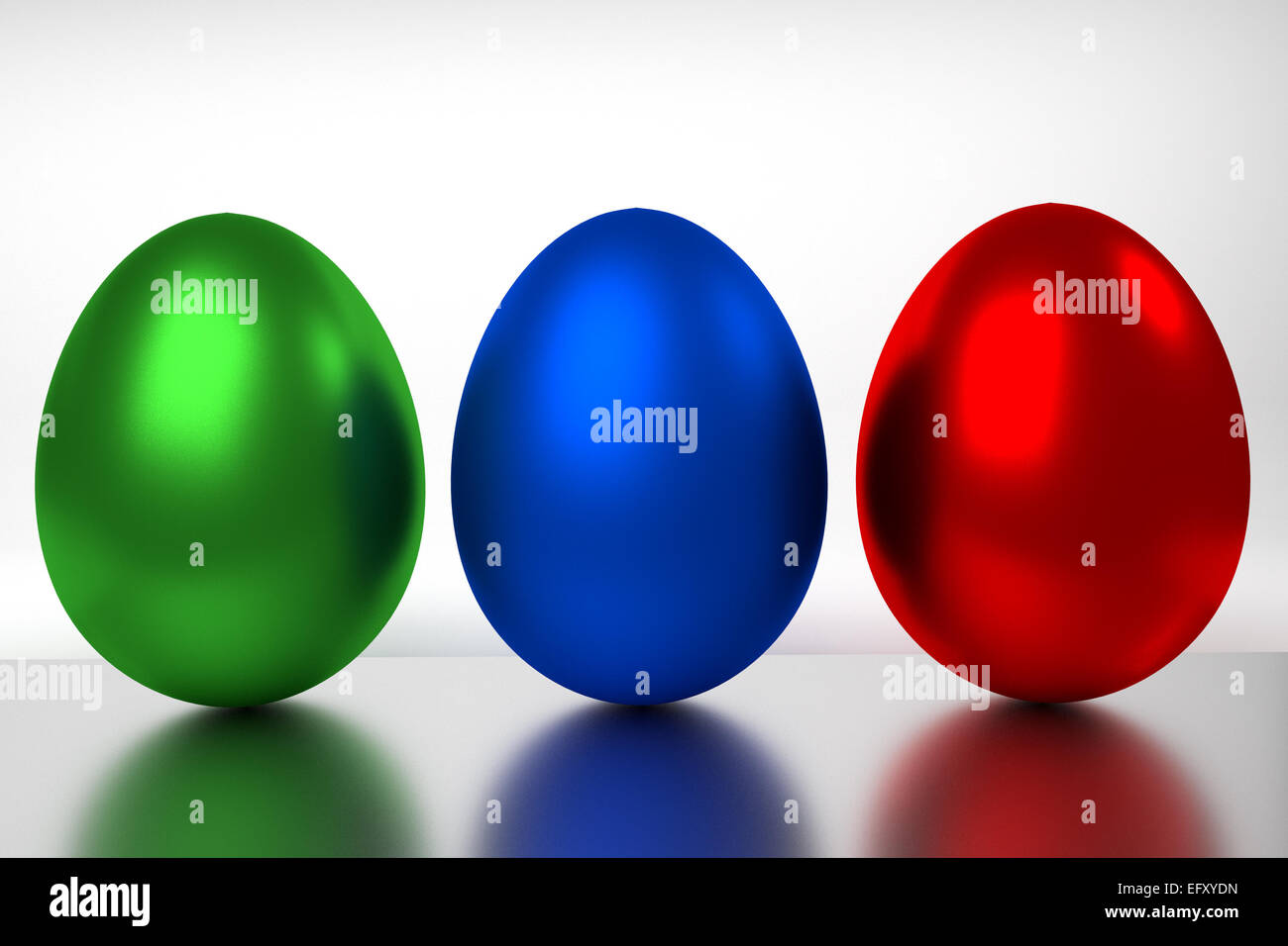 three colorful eggs Stock Photo - Alamy